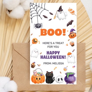 Editable Halloween Favor Tag Boo Gift Tag Trick or Treat Favor Tags You ...