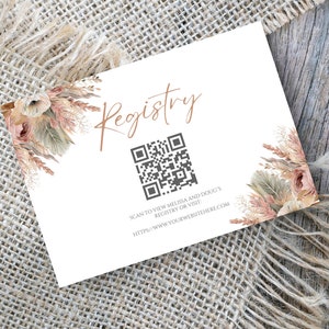 Editable Registry Card With QR Code, Invitation Insert, Enclosure Card ...