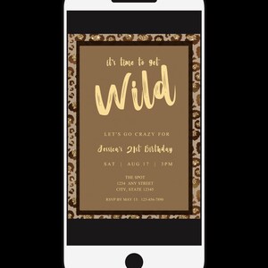 Editable Time to Get Wild Invitation, Leopard Print Birthday Invitation ...