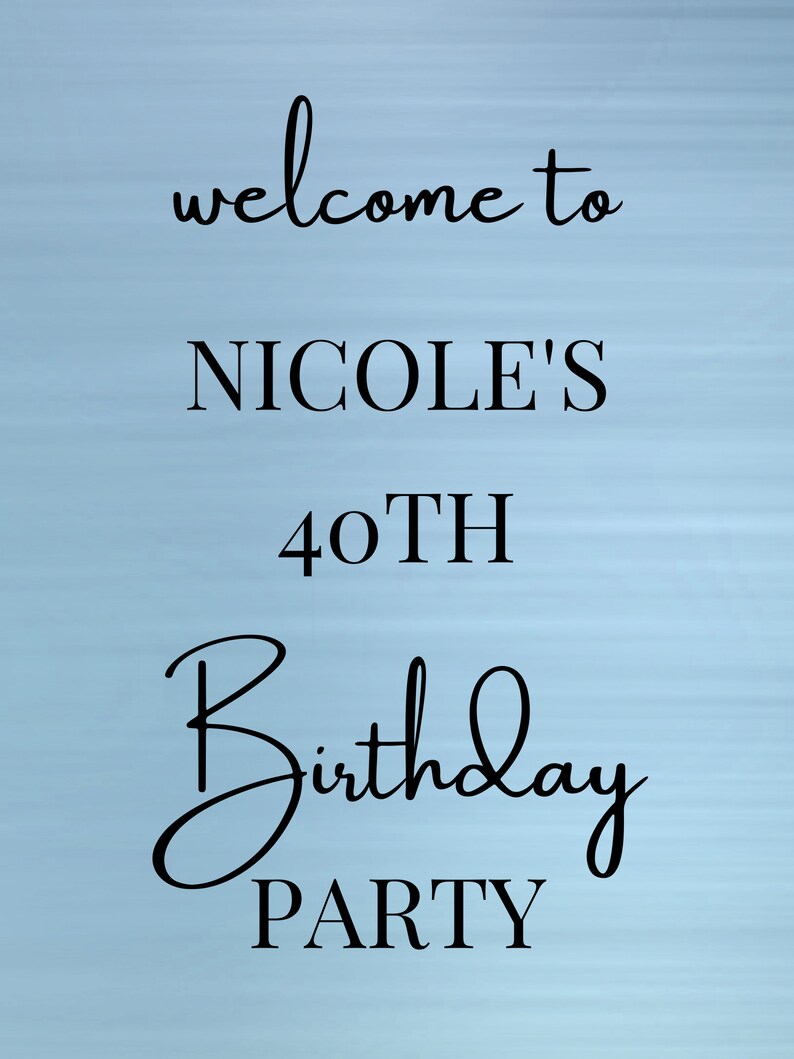 Editable Blue Birthday Welcome Sign Minimalist Birthday Party - Etsy