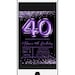 Editable 40th Birthday Invitation, Purple and Black Invitation, Purple ...
