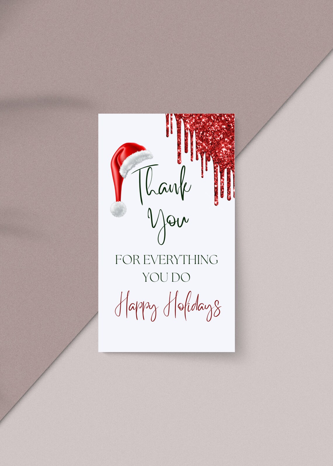 Editable Holiday Thank You Tag Christmas Favor Tags Holiday - Etsy