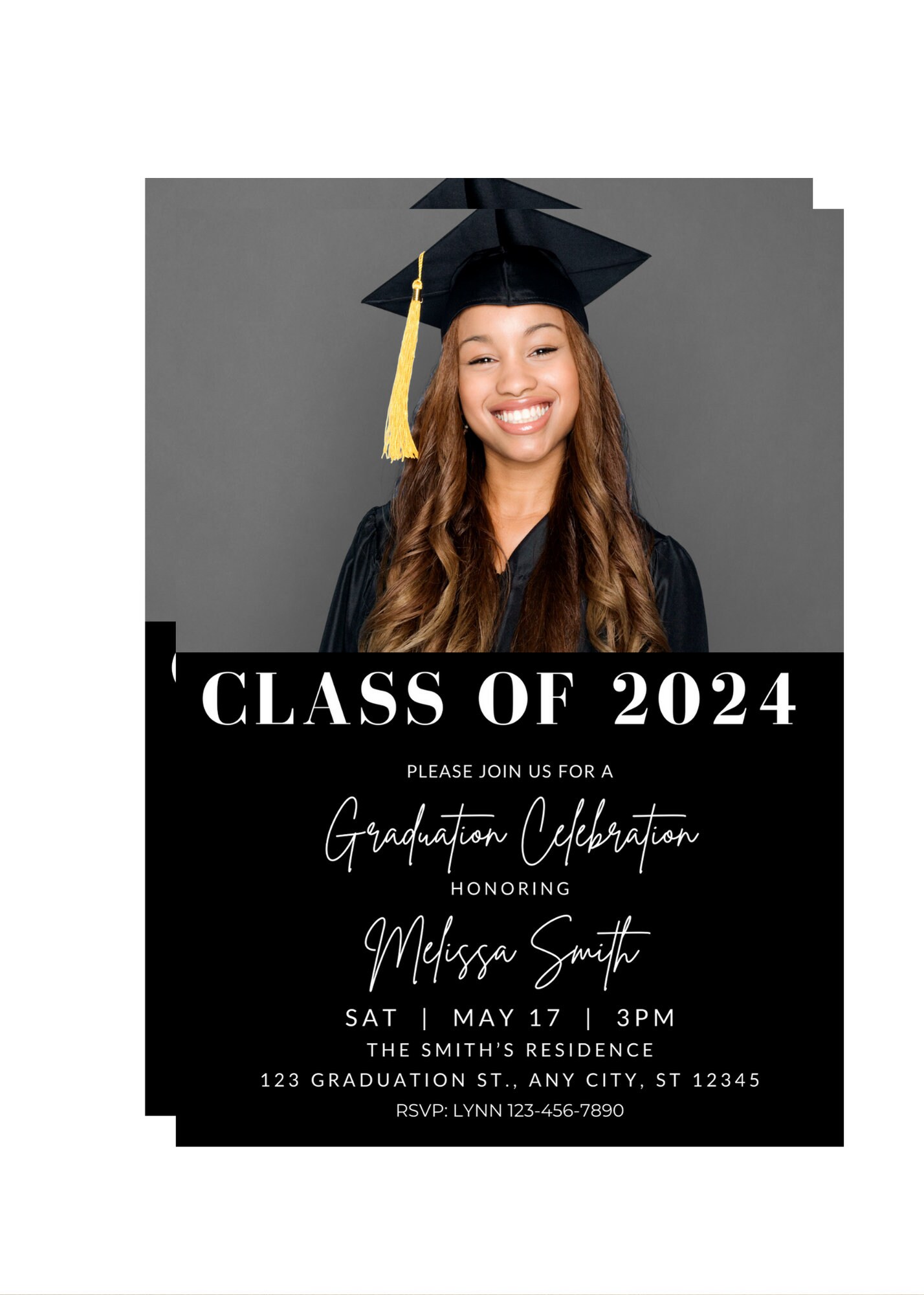 Editable Graduation Party Invitation With Photo, Printable or Digital ...