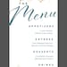 Editable Menu Card Template, Teal and Gold Menu Cards, Floral, Dinner ...