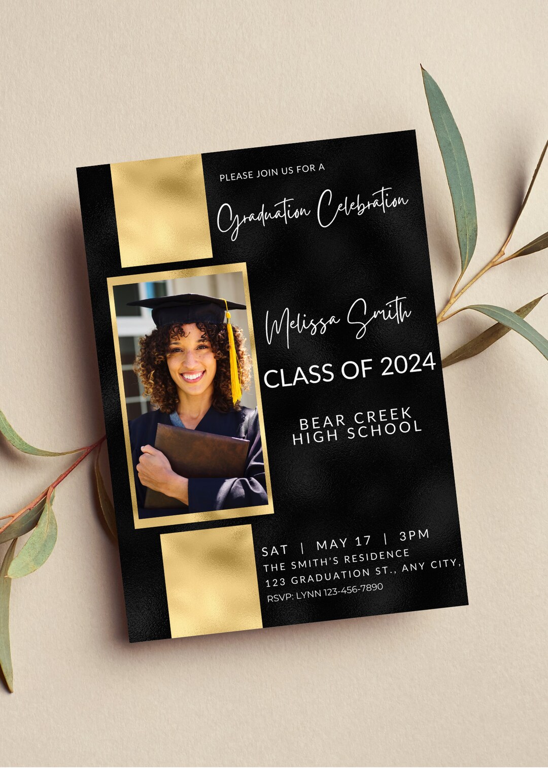 Editable Graduation Invitation Template With Photo, Graduation ...