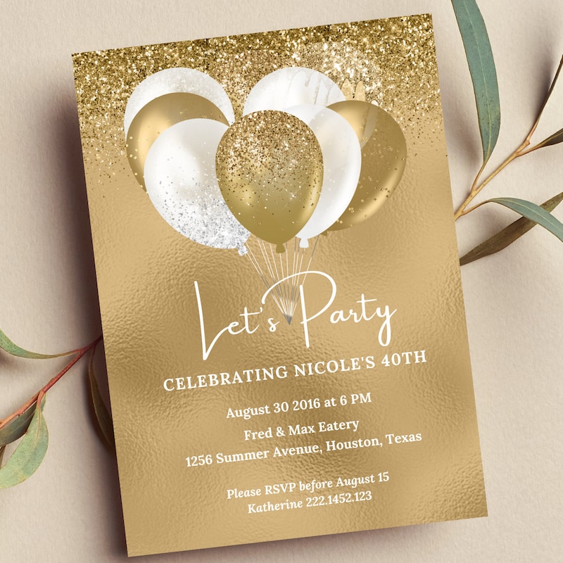 Gold Birthday Party - Etsy