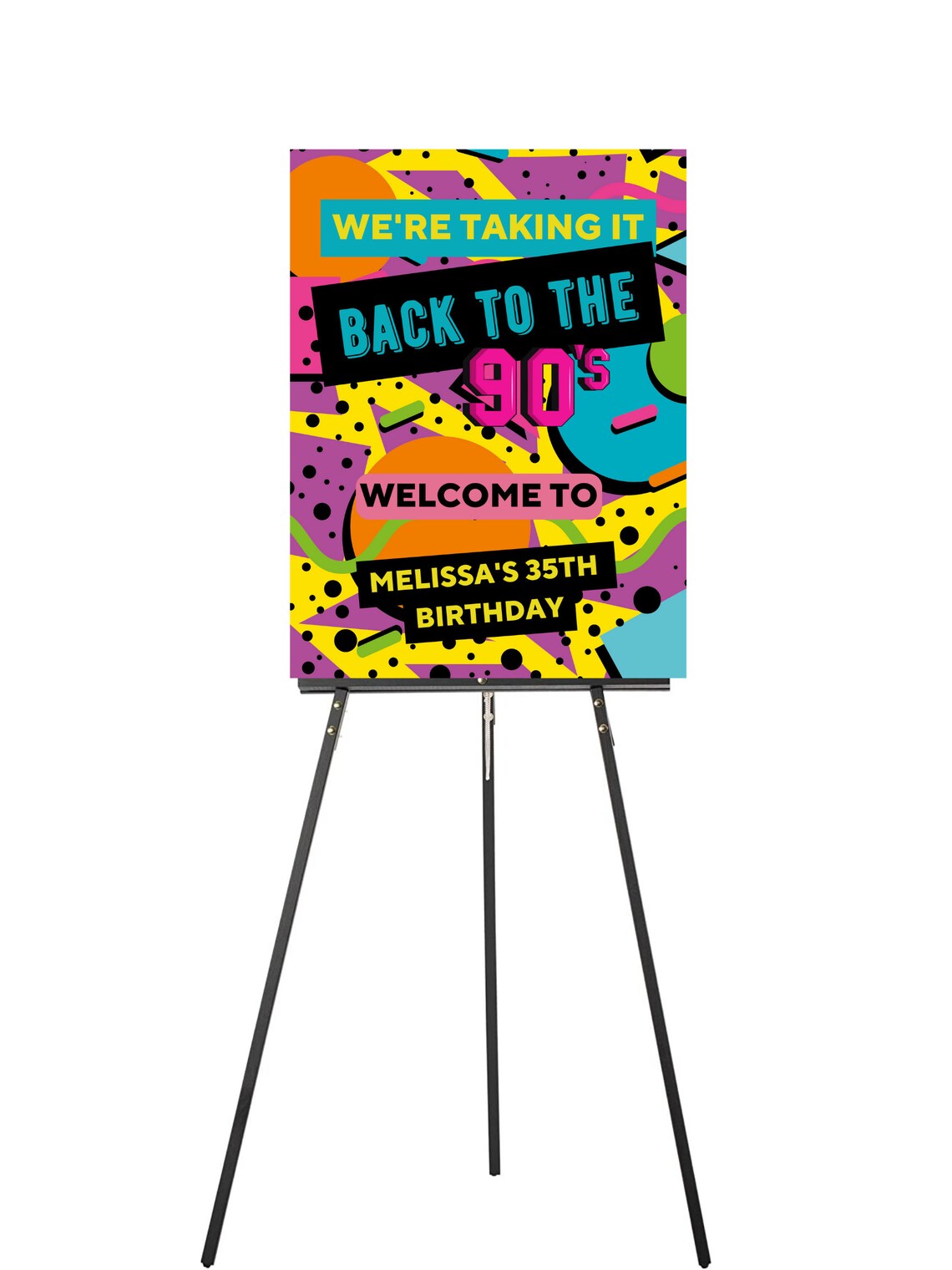 Editable 90s Party Welcome Sign, Back to the 90s, Throwback Party ...