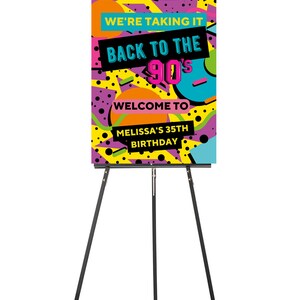 Editable 90s Party Welcome Sign, Back to the 90s, Throwback Party ...