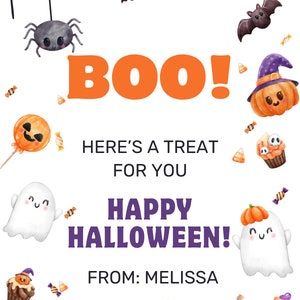 Editable Halloween Favor Tag Boo Gift Tag Trick or Treat Favor Tags You ...