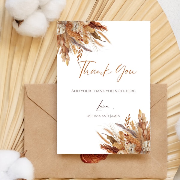 Boho Thank You Cards - Etsy