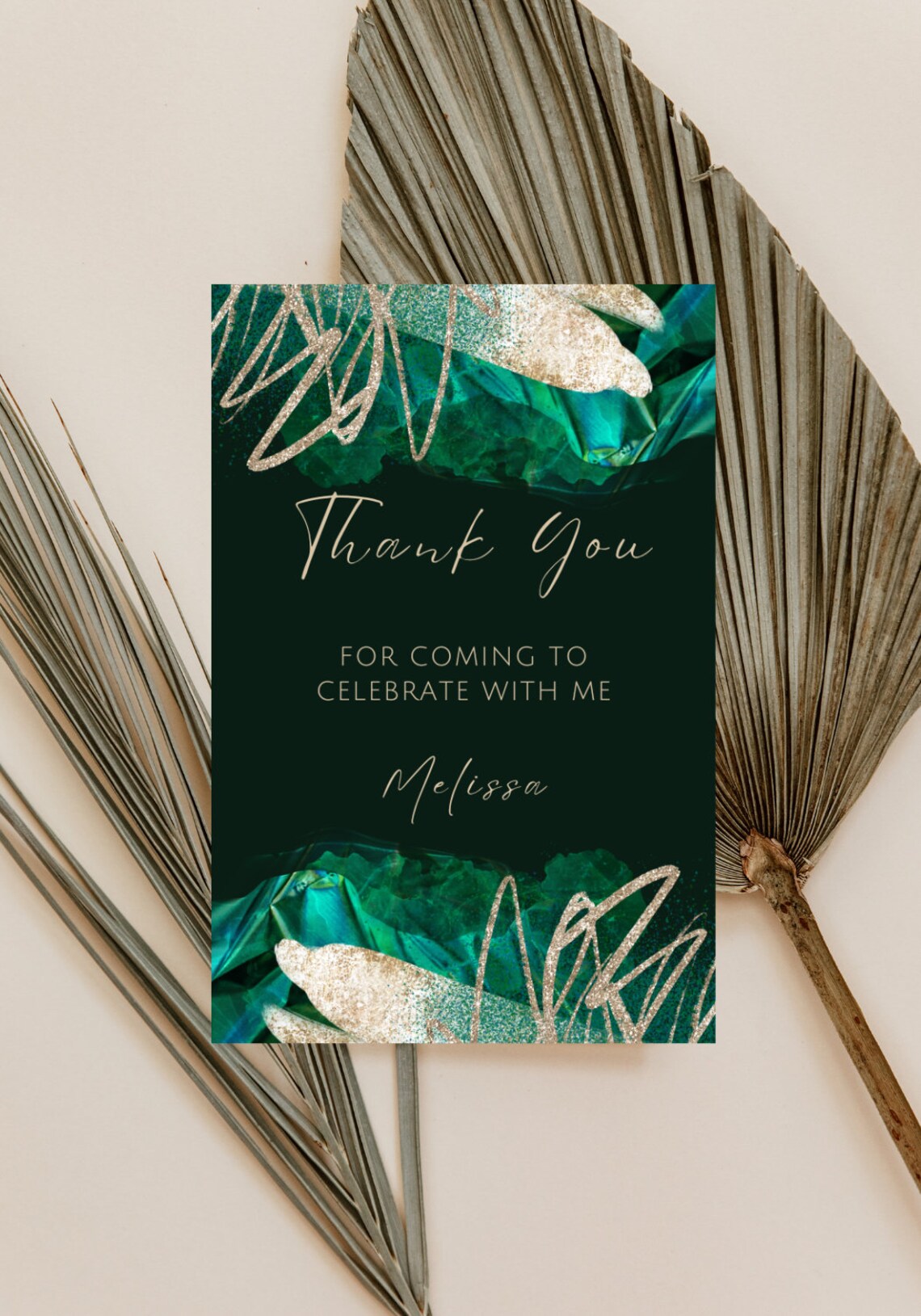 Printable Thank You Tags, Green and Gold, Favor Tags, Gift Tags ...