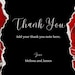 Printable Thank You Card, Editable Red and Black Thank You Note, Red ...