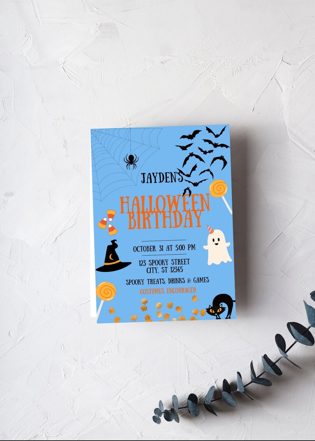 Editable Halloween Birthday Invitation Boy Kid's - Etsy