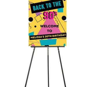 Editable 90s Party Welcome Sign, Back to the 90s, Throwback Party ...