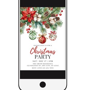 Editable Christmas Party Invitation, Holiday Invitation, Printable or ...
