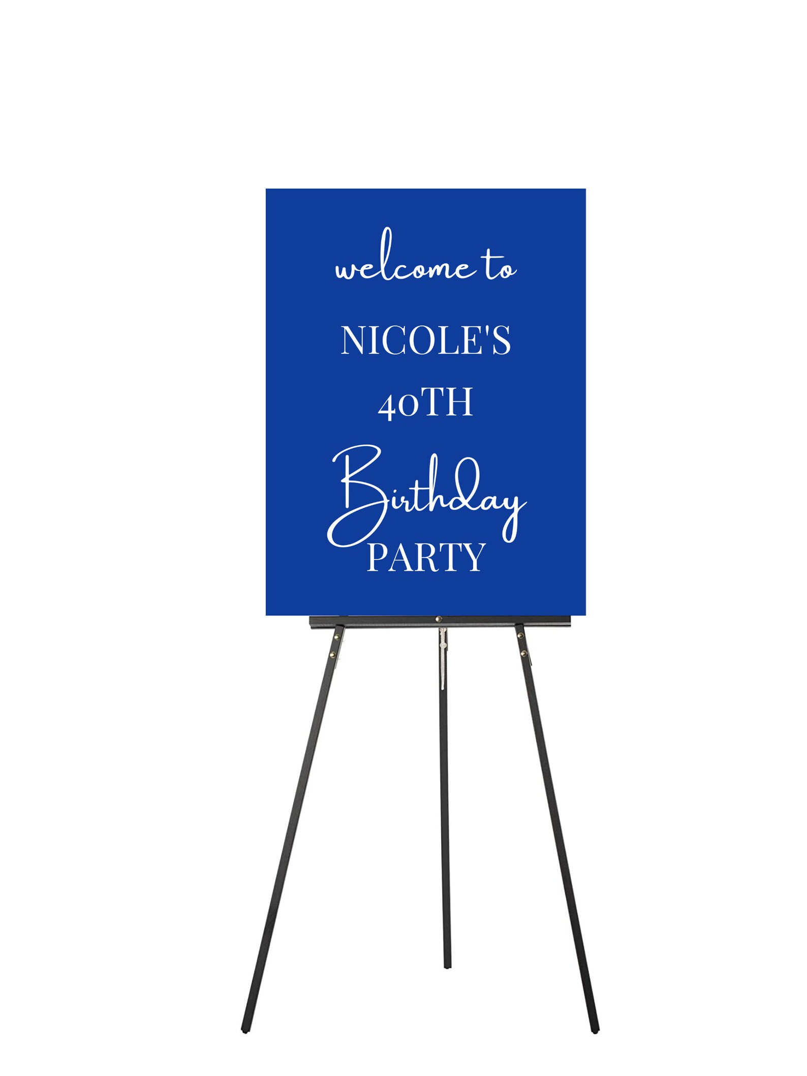 Editable Blue Birthday Welcome Sign Minimalist Birthday Party - Etsy