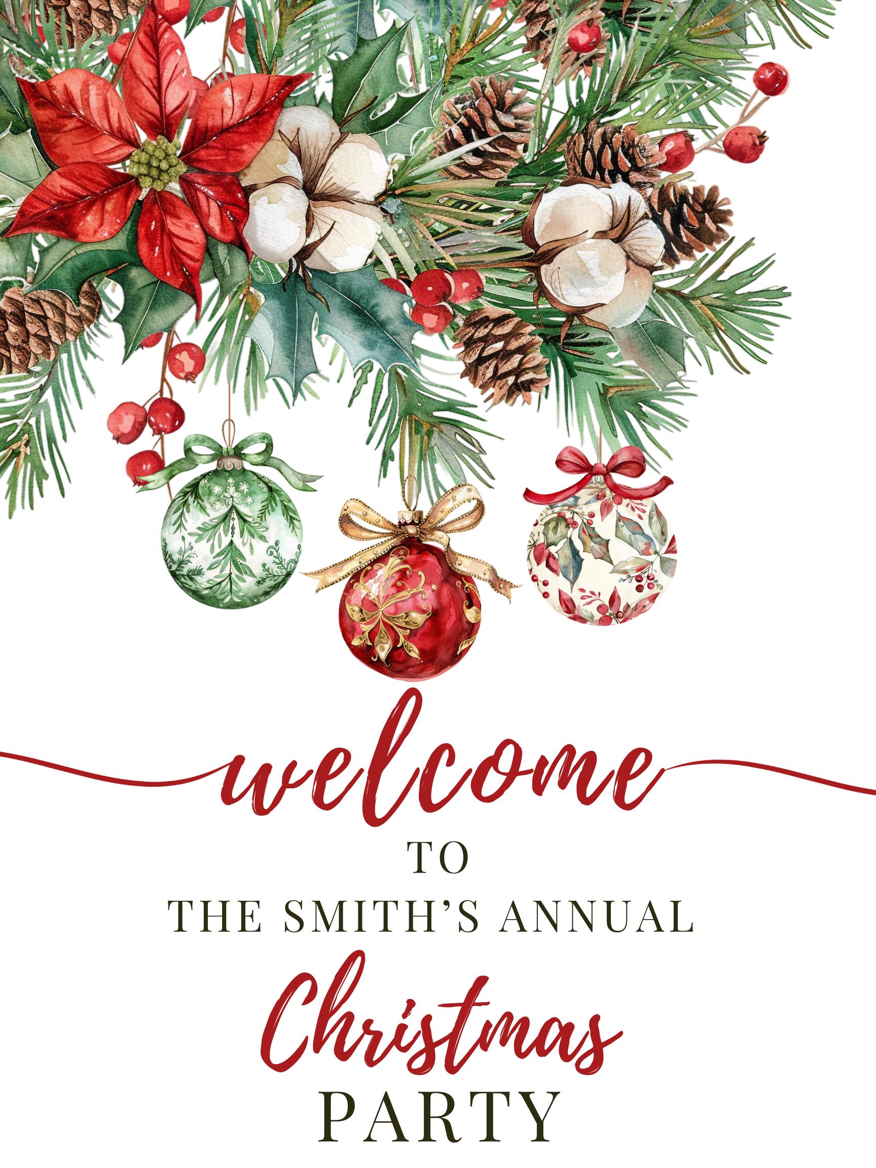 Editable Christmas Party Welcome Sign, Entrance Sign Printable - Etsy