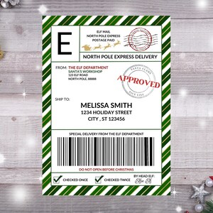 Editable North Pole Shipping Label, Delivery Tag, Santa Shipping Label ...