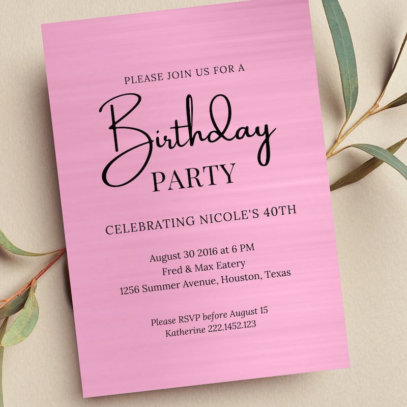 Pink Birthday Party - Etsy