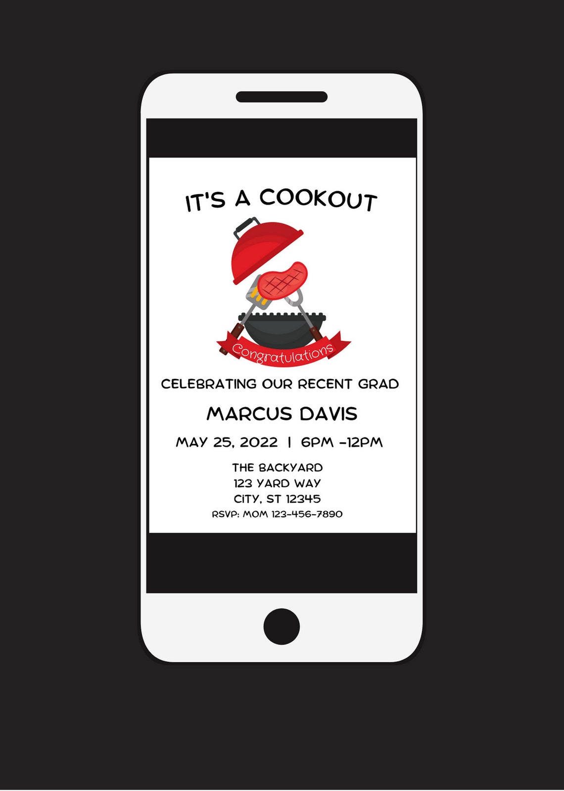 Graduation Cookout Invitation BBQ Invitation Backyard Party - Etsy