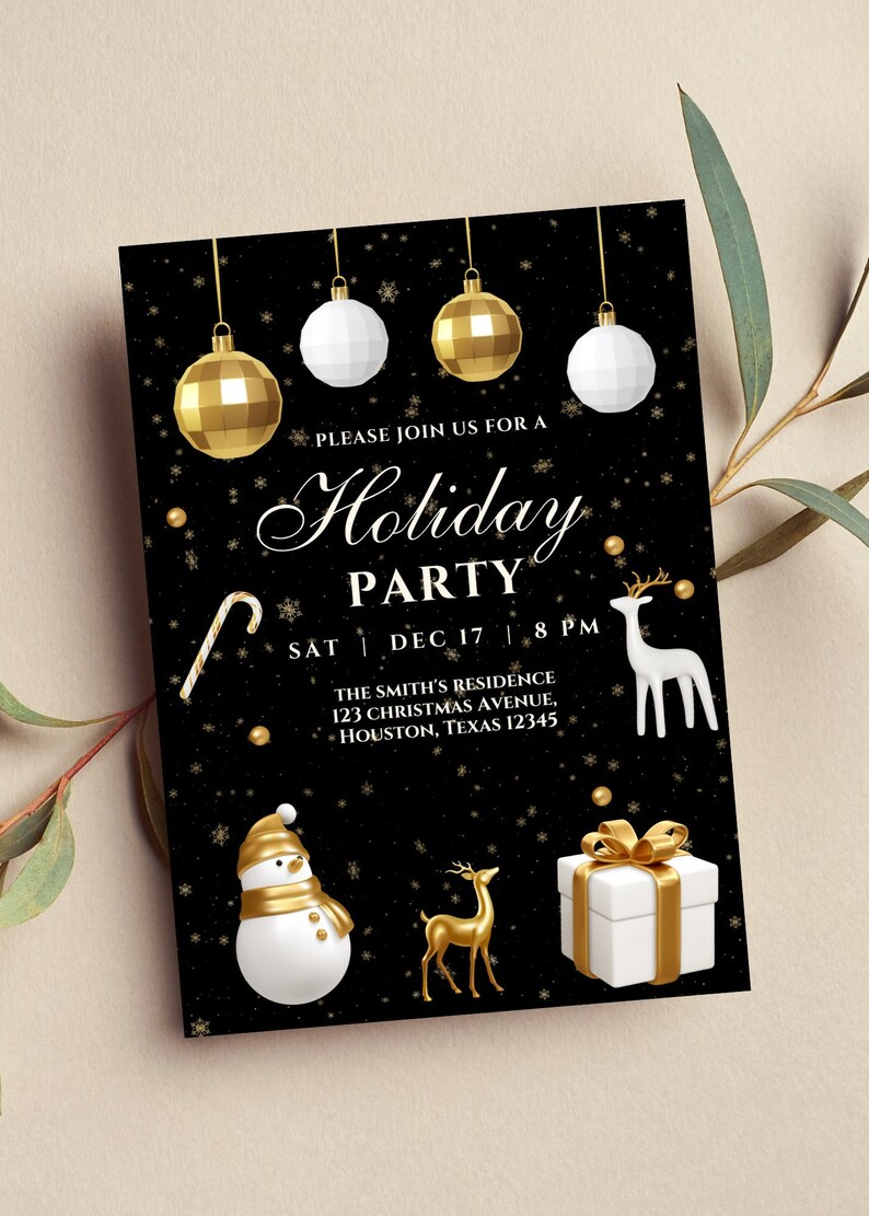 Editable Holiday Party Invitation Christmas Party Invitation - Etsy