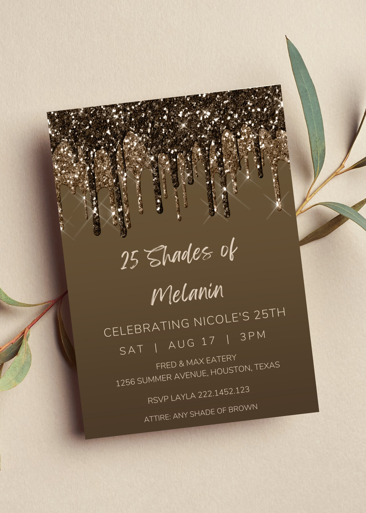 Editable Shades of Melanin Invitation Shades of Brown - Etsy UK