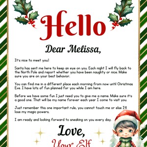 Editable Elf Hello and Goodbye Letters Christmas Elf I'm Back Elf ...
