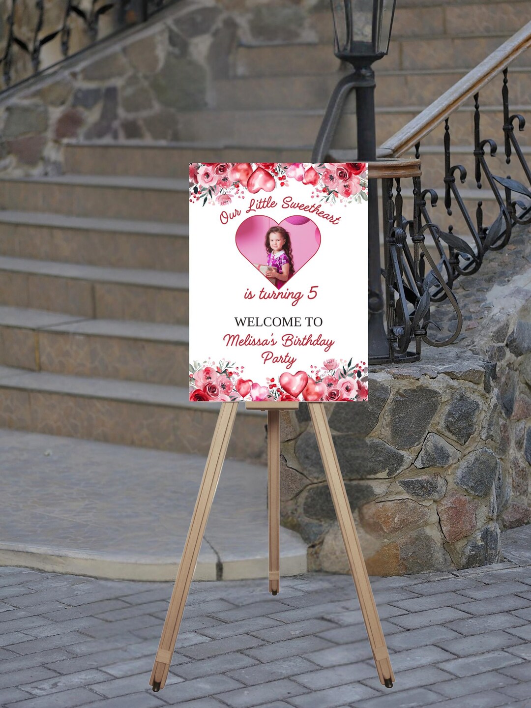 Editable Our Little Sweetheart Welcome Sign With Photo, Printable ...
