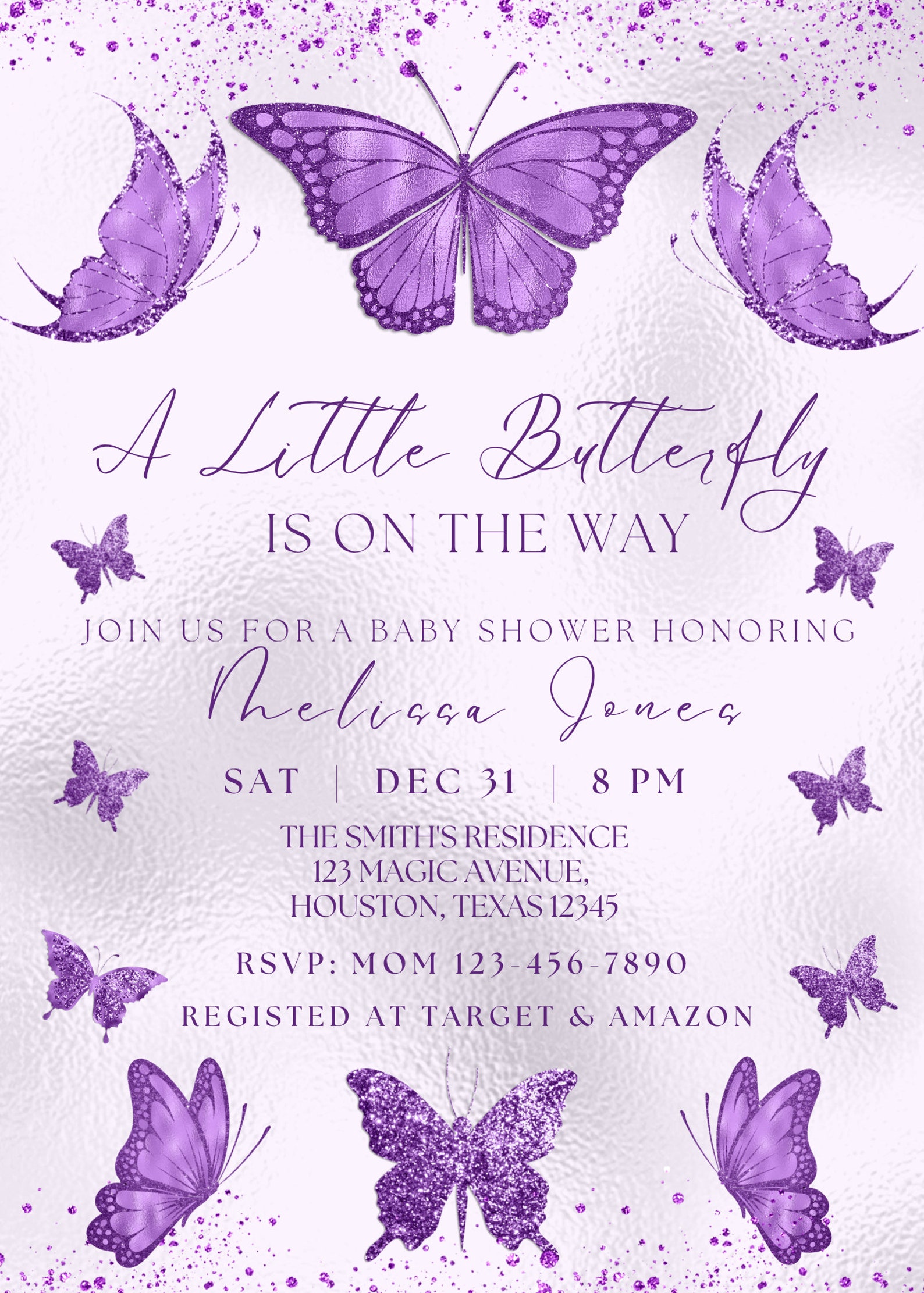 Editable Butterfly Baby Shower Invitation A Little Butterfly - Etsy