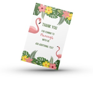 Printable Flamingo Thank You Card, Flamingo Party, Thank You Note, Let ...