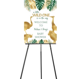 Editable Safari Baby Shower Welcome Sign, A Little Wild One is on the ...
