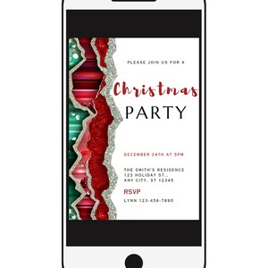 Editable Christmas Party Invitation, Holiday Party Invitation ...
