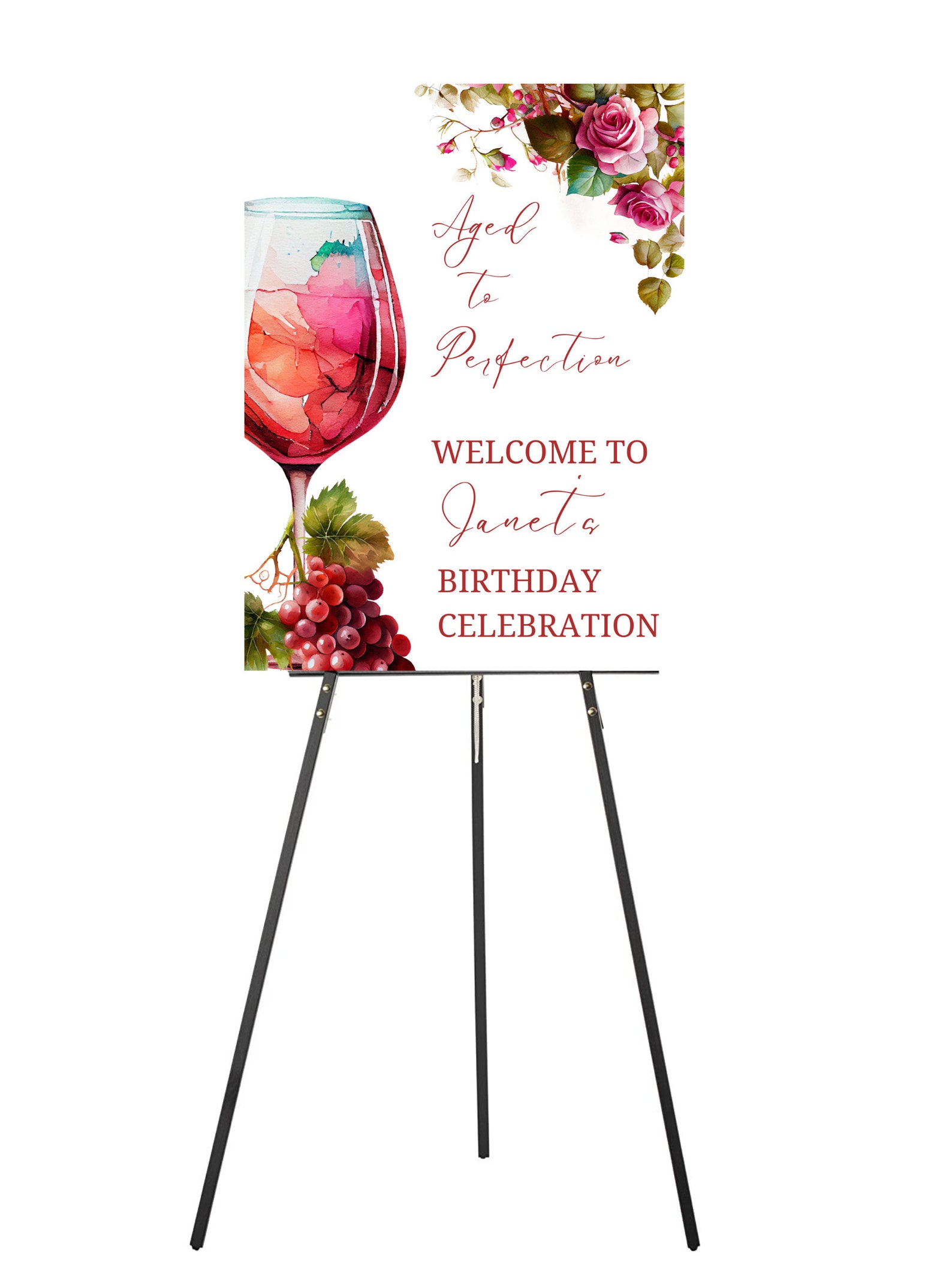 Editable Aged to Perfection Birthday Welcome Sign, Winery, Fine Like ...