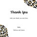 Printable Thank You Card, Leopard Print Thank You Note, Editable, Any ...