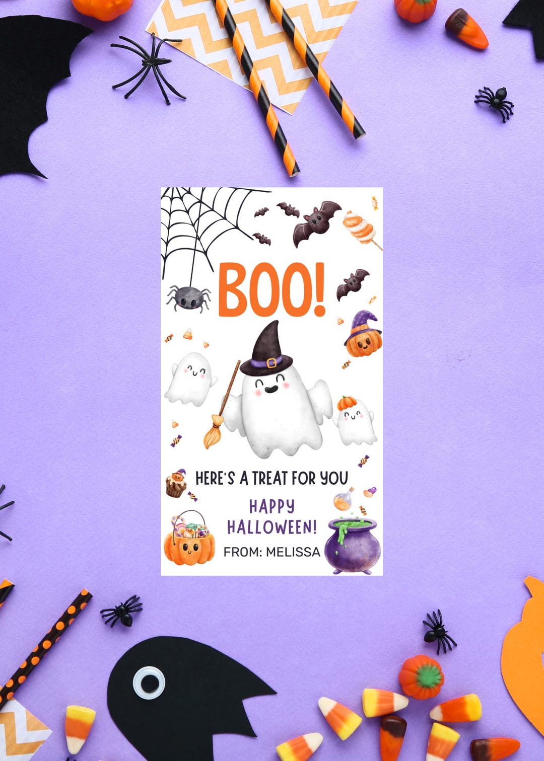 Printable Boo Gift Tags, Halloween Treat Tags for Trick or Treat Bag ...