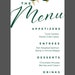 Editable Menu Card Template, Emerald Green and Gold Menu Cards, Floral ...