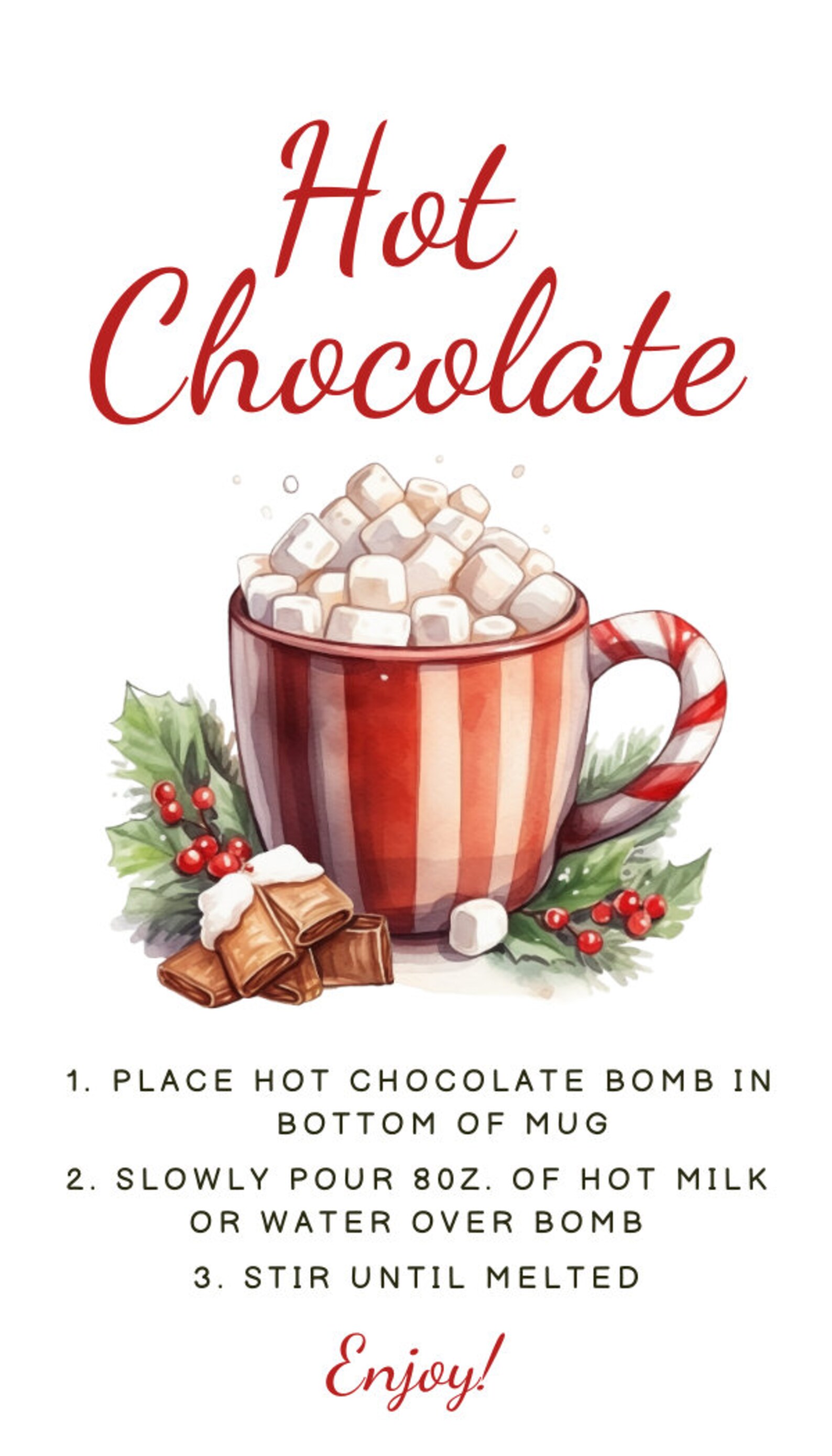 Printable Hot Chocolate Bomb Tag, Christmas Gift (digital Download) - Etsy