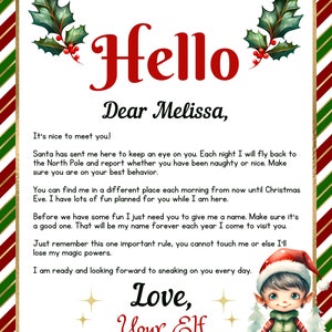 Editable Elf Letter Set Hello and Goodbye Letter From Elf Christmas Elf ...
