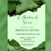 Editable Shades of Green Invitation, Green and Gold, Birthday Dinner ...
