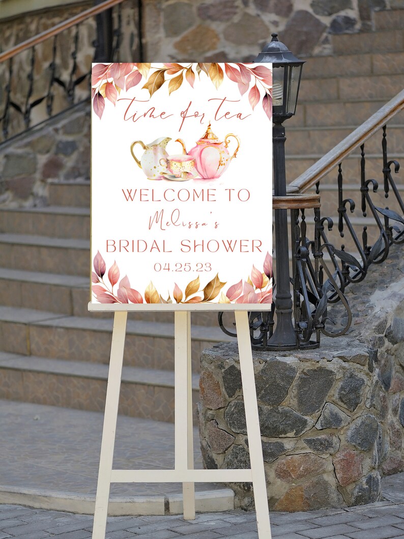 Editable Tea Party Welcome Sign Time for Tea Bridal Tea - Etsy