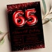 Editable 65th Birthday Invitation, Red and Black Invitation, Red 65 ...
