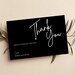 Printable Thank You Card, Editable Thank You Note, Black, Minimalist ...