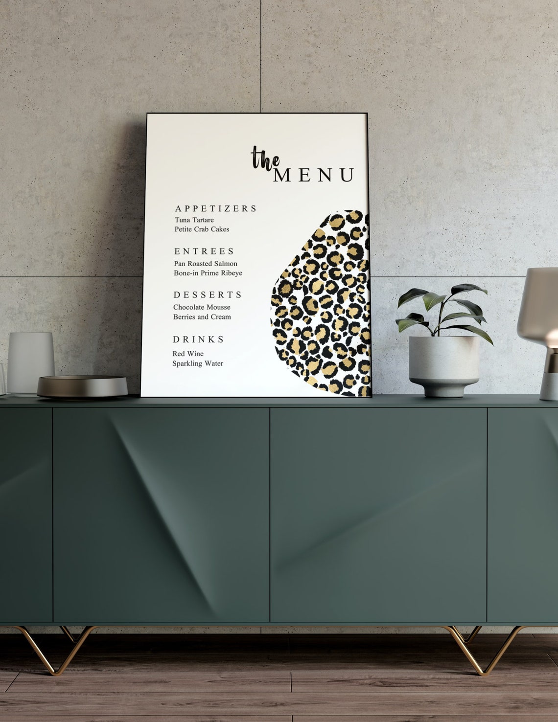 Editable Leopard Print Menu Card Template Animal Print Menu - Etsy