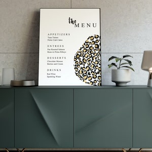 Editable Leopard Print Menu Cards Template, Animal Print Menu Card, Big ...