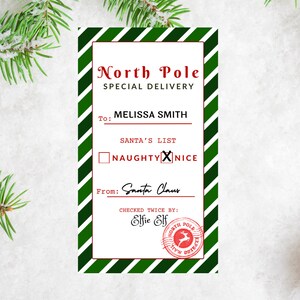 Editable Santa Gift Tags Printable North Pole Gift Tag - Etsy