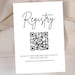 Editable Registry Card With QR Code, Invitation Insert, Enclosure Card ...