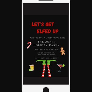 Editable Let's Get Elfed up Invitation, Christmas Party Invitation ...
