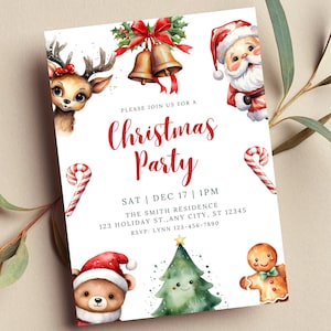 Editable Christmas Party Invitation, Holiday Invitation, Winter Party ...
