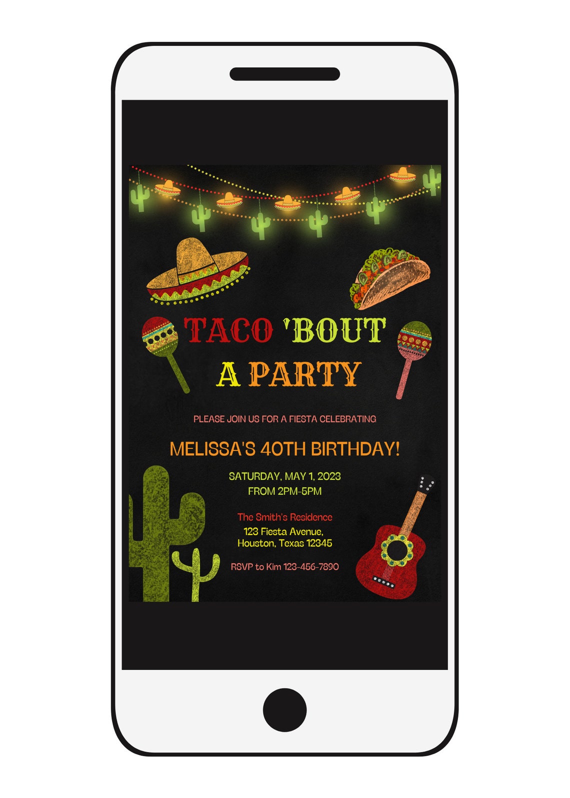 Editable Taco 'bout a Party Invitation Fiesta Invitation - Etsy