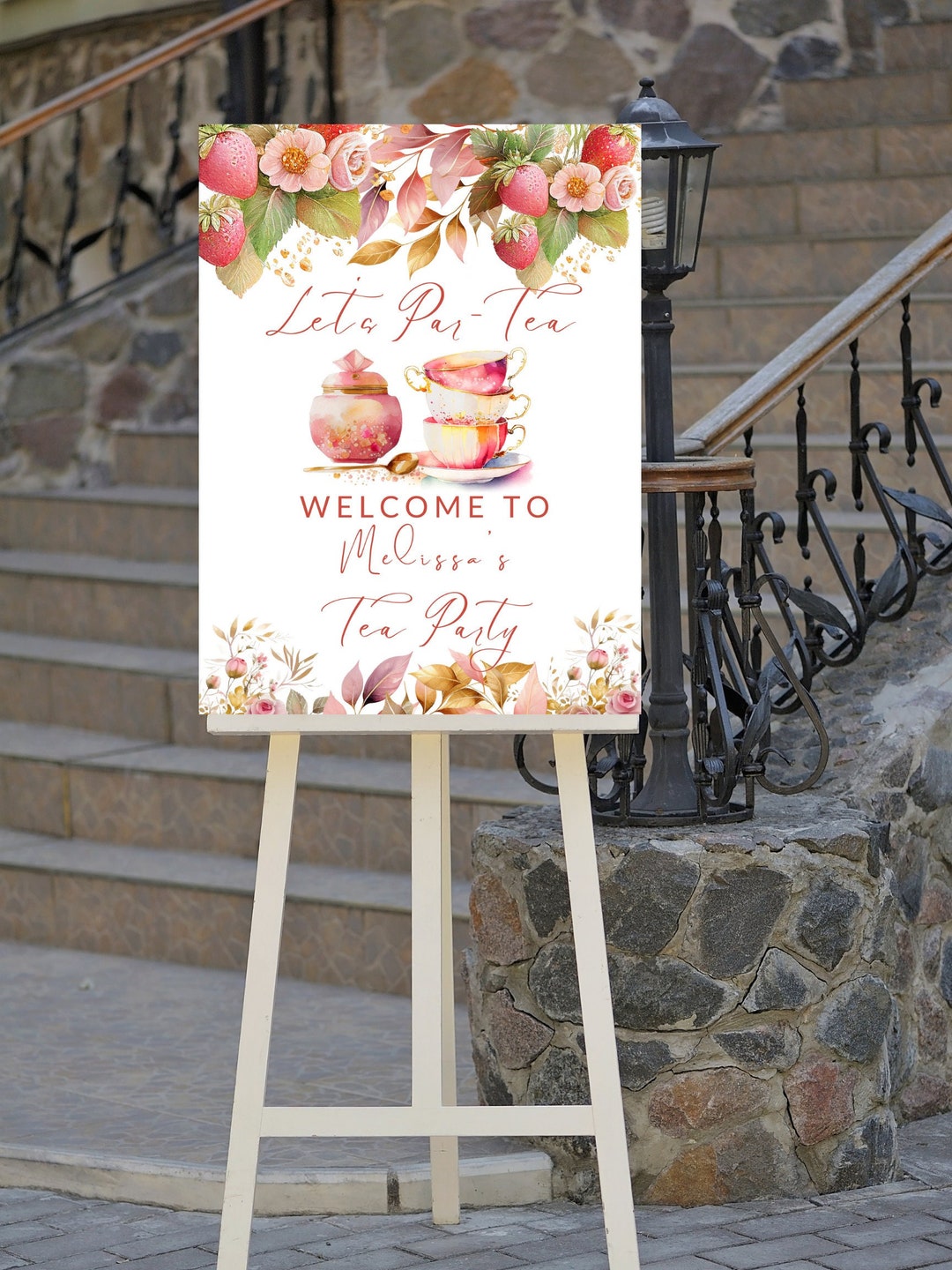 Editable Tea Party Welcome Sign, Let's Par-tea, Bridal Tea, Birthday ...